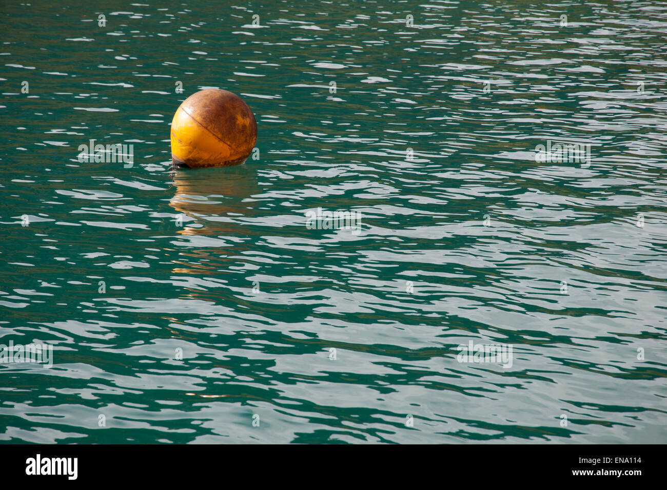 orange buoy in lake Attersee, Unterach, Austria Stock Photo - Alamy