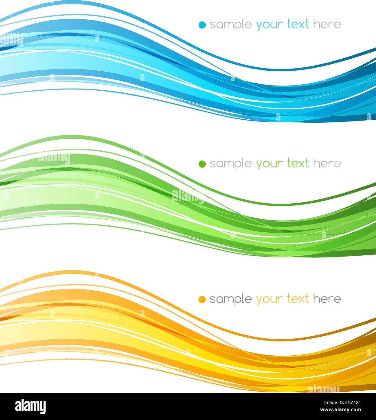 Set of color curve lines design element. Vector illustration Stock ...