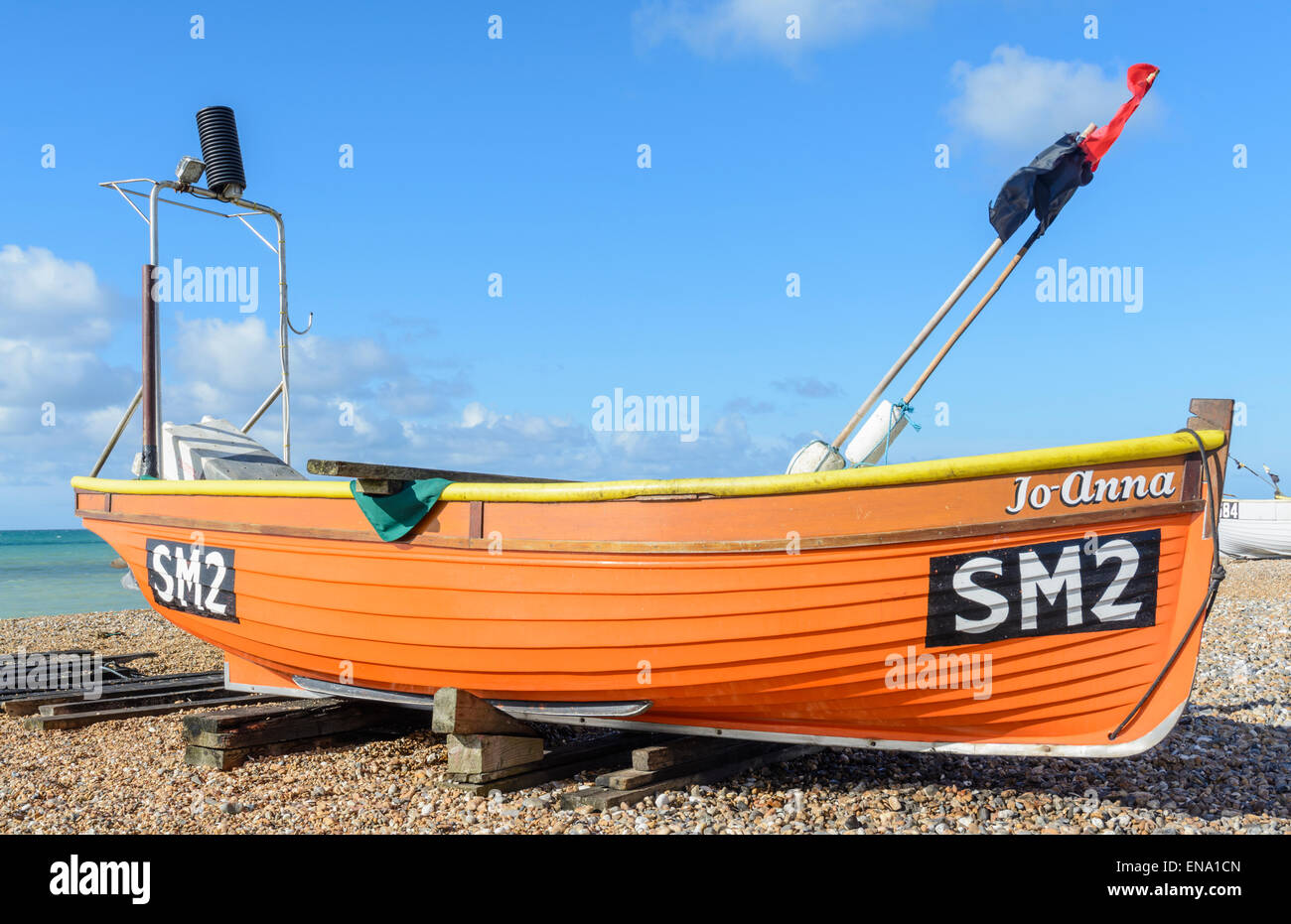 Wooden rowing boat on beach hi-res stock photography and images - Alamy