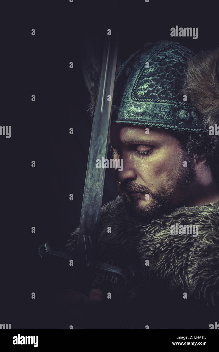 Furious, Costume, Viking warrior with a huge sword and helmet with ...