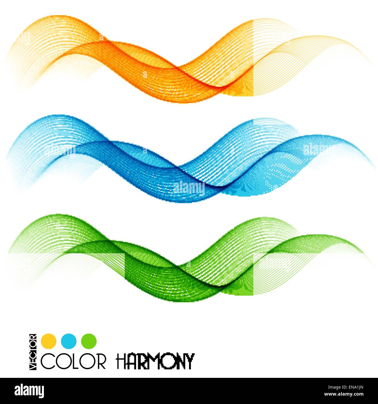 Set of color curve lines design element. Vector illustration Stock ...