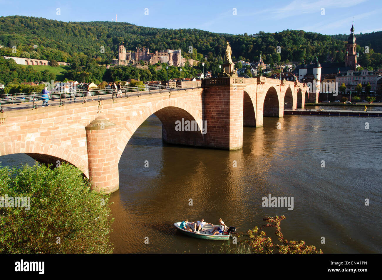 Alte Brücke, Neckar, Heidelberg, Baden-Württemberg, Deutschland ...