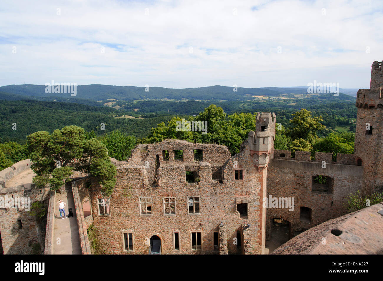 Auerbach Castle, castle ruins, overlooking Odenwald, Bensheim ...