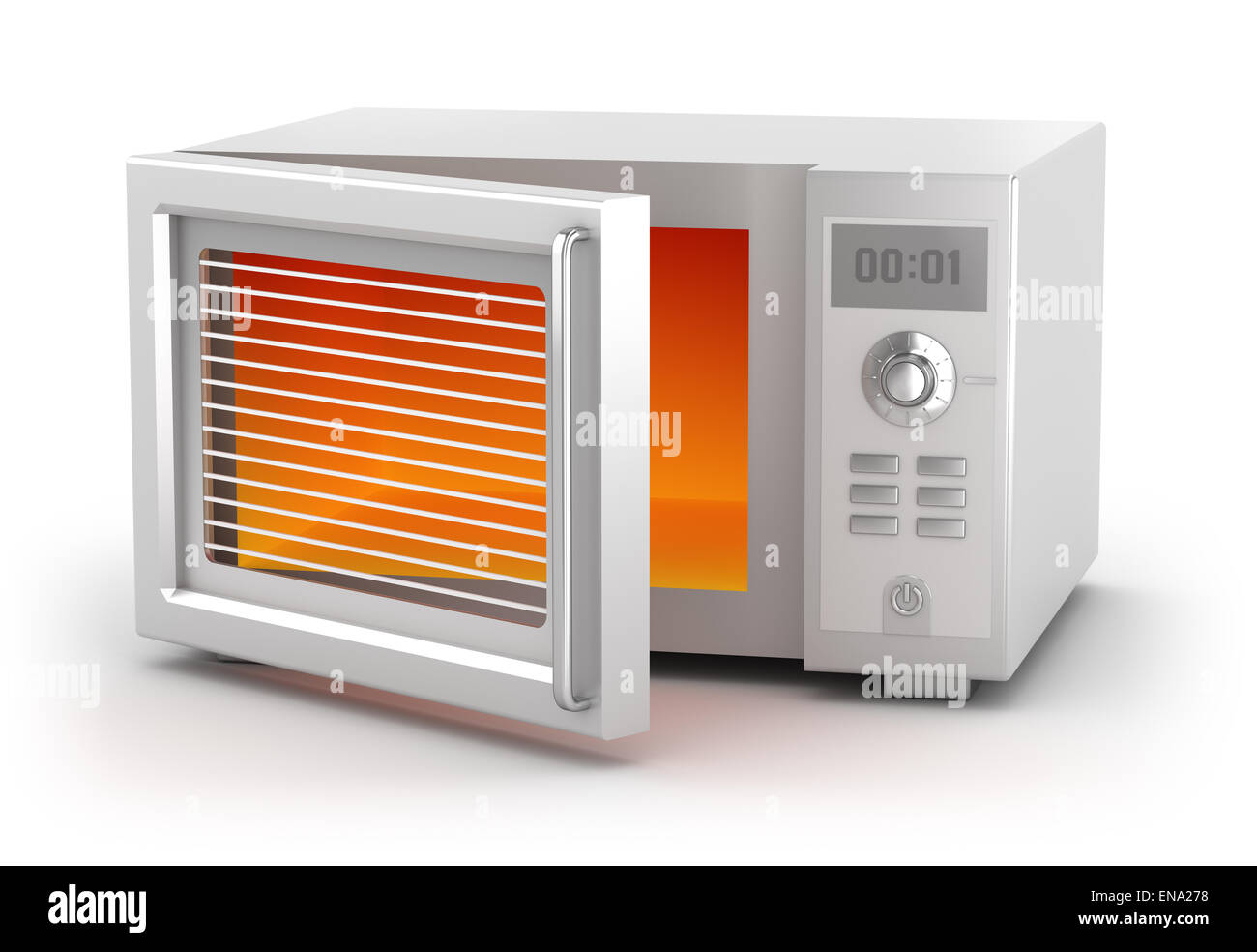 Microwave oven isolated on white. My own design Stock Photo - Alamy