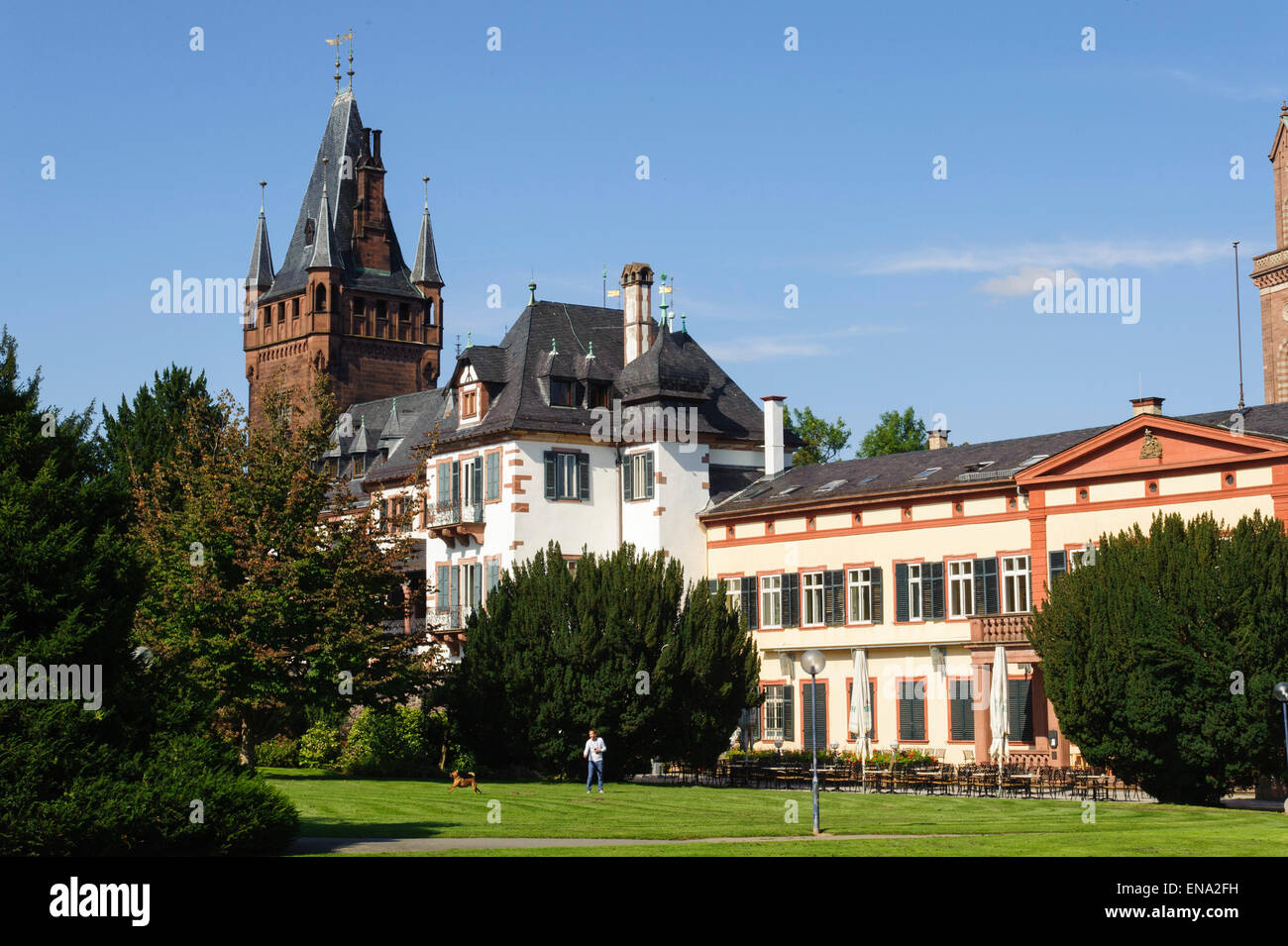 Schlosspark und Schloss, Weinheim, Baden-Württemberg, Deutschland ...