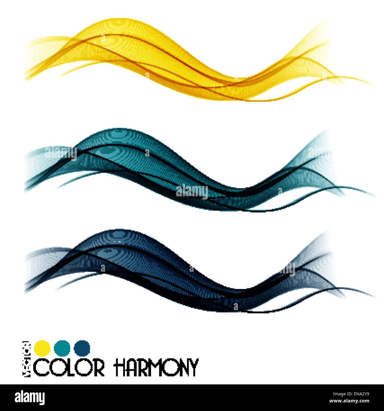 Set of color curve lines design element. Vector illustration Stock ...