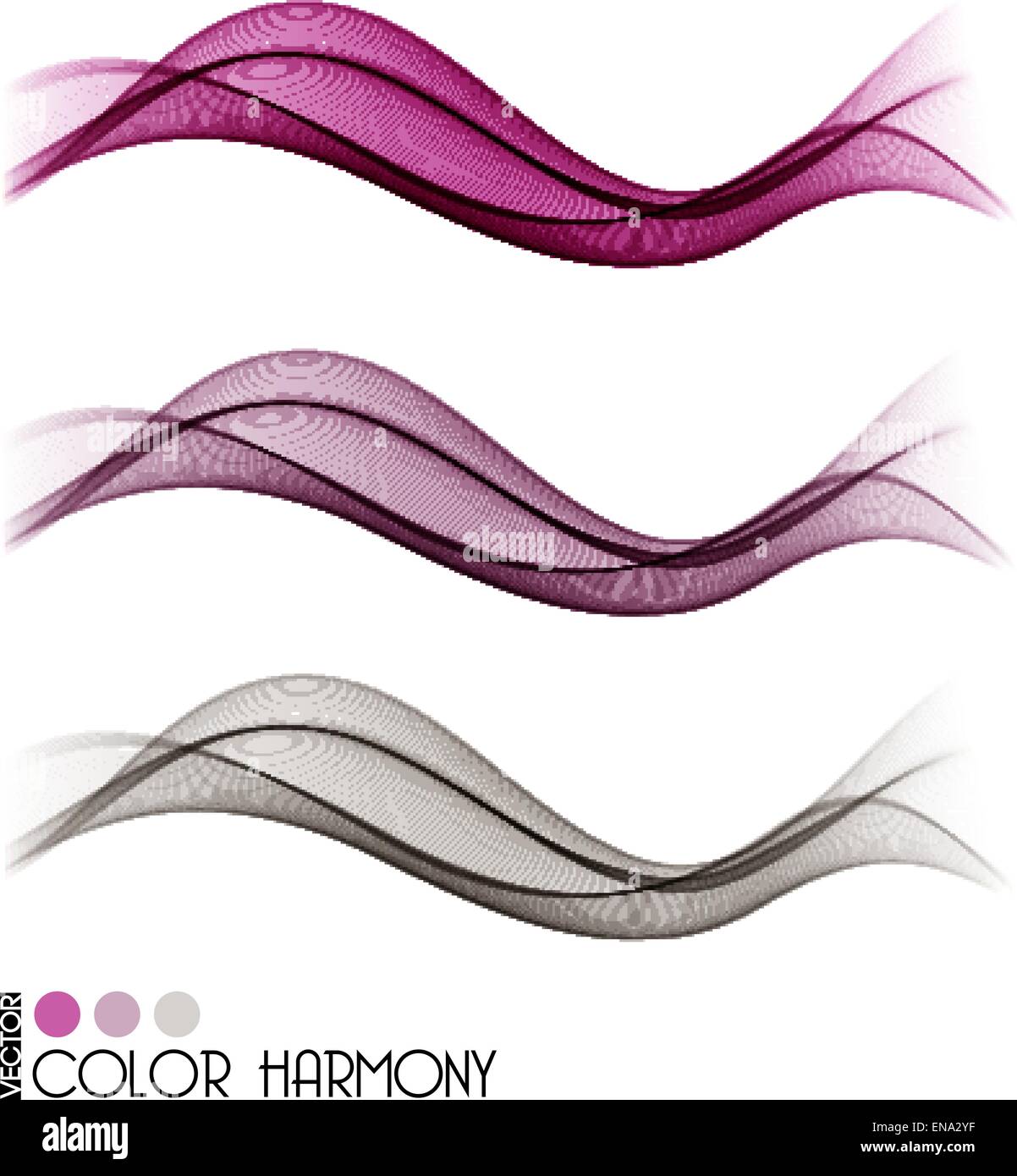 Set of color curve lines design element. Vector illustration Stock ...