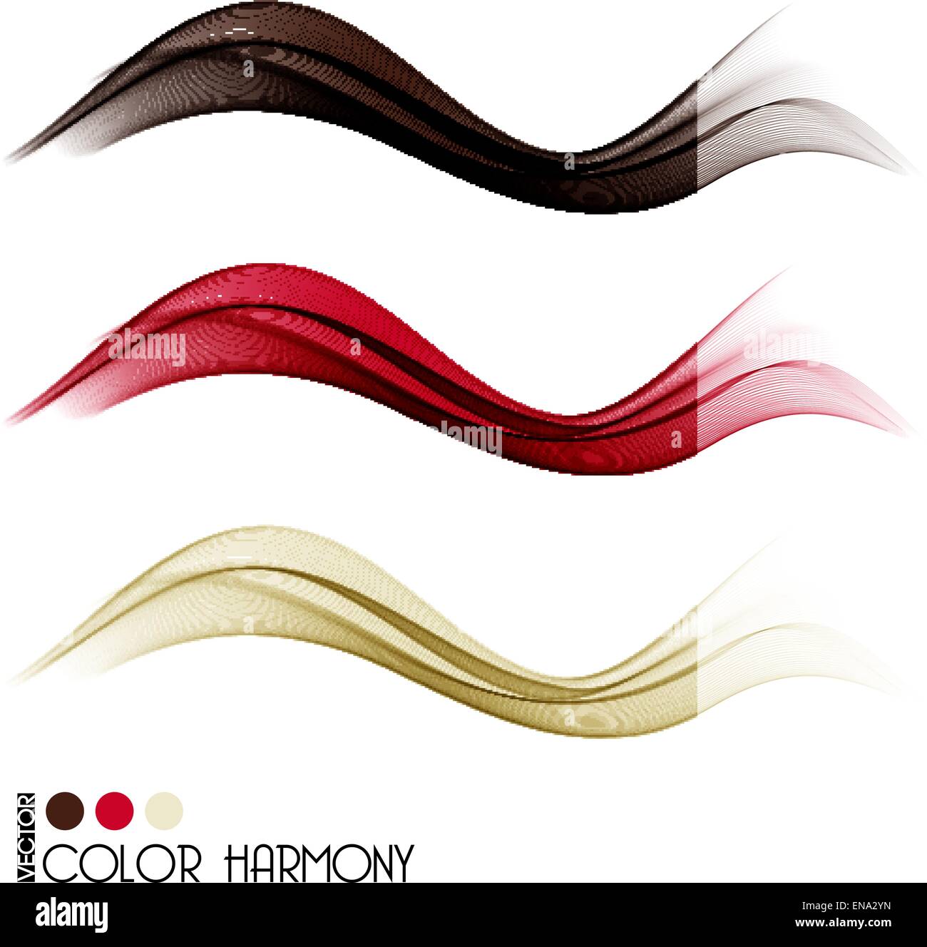 Set of color curve lines design element. Vector illustration Stock ...
