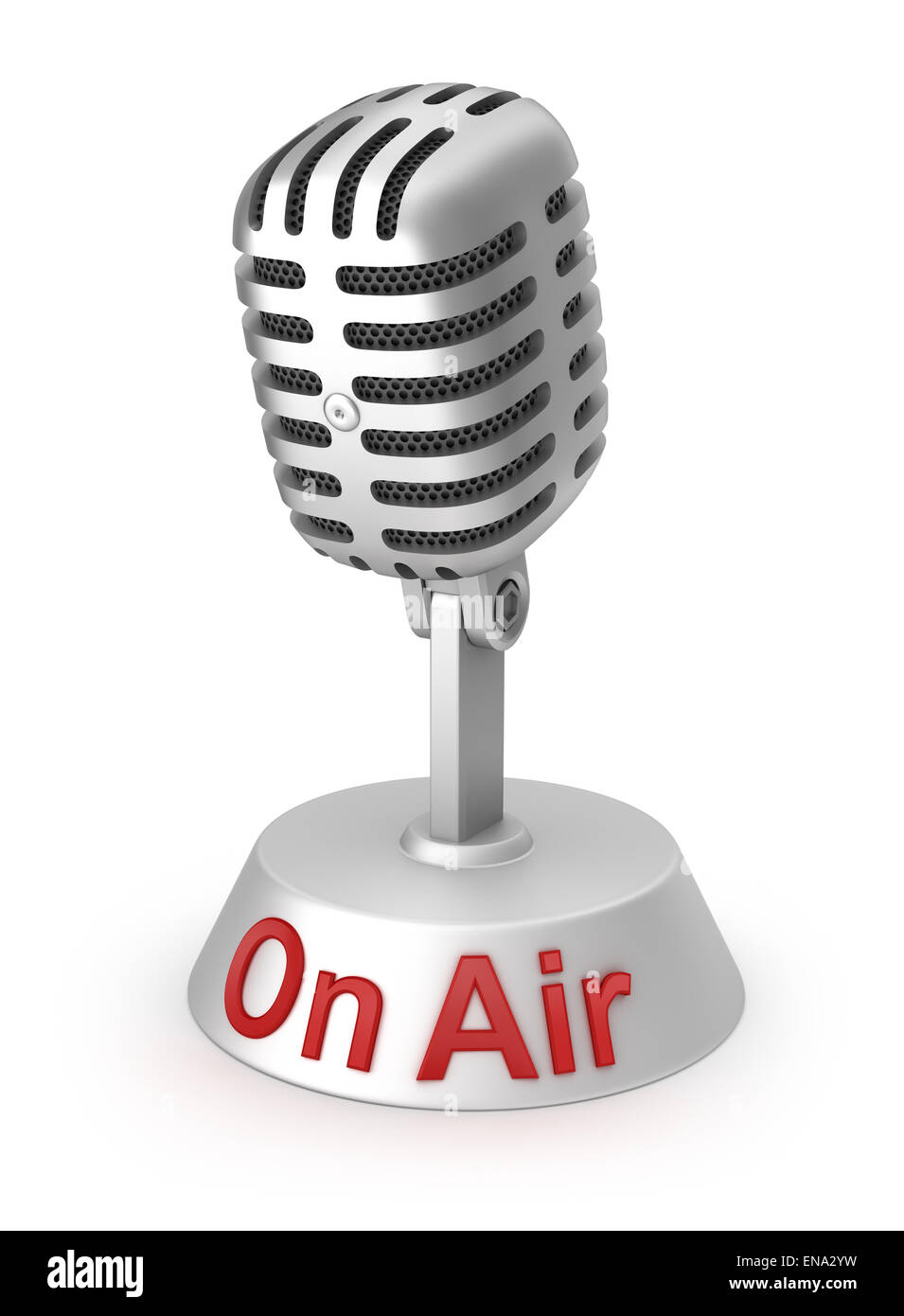 On Air and silver microphone Stock Photo - Alamy