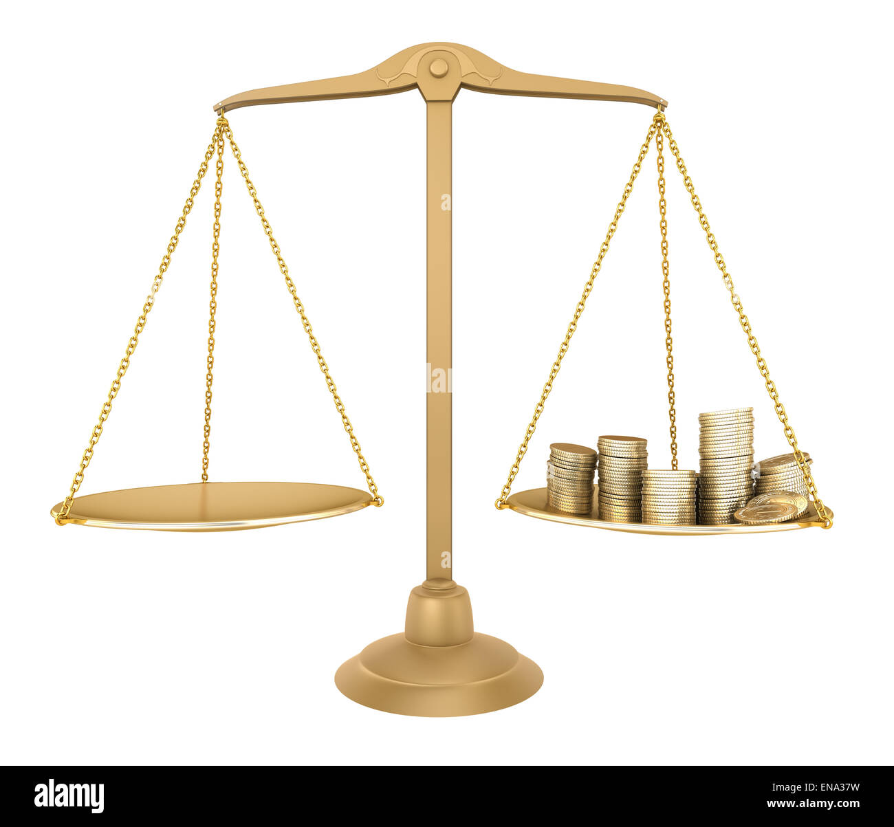 Gold balance. Something equal with money, isolated Stock Photo - Alamy