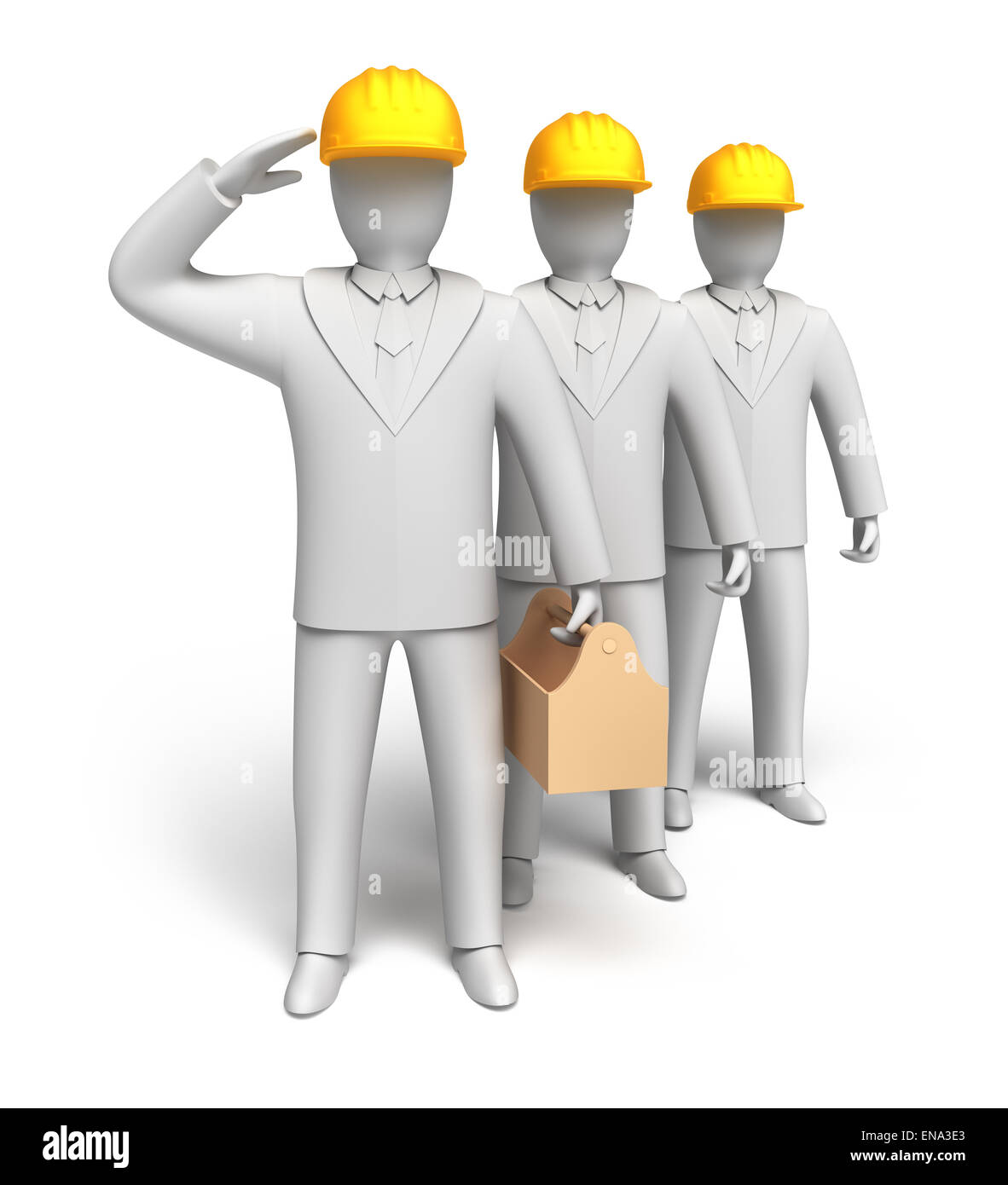 Work team ready to work, 3D man Stock Photo - Alamy
