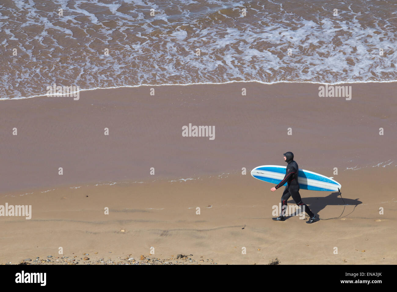Surfer, surfing, Saltburn by the sea, North Yorkshire, England. UK ...