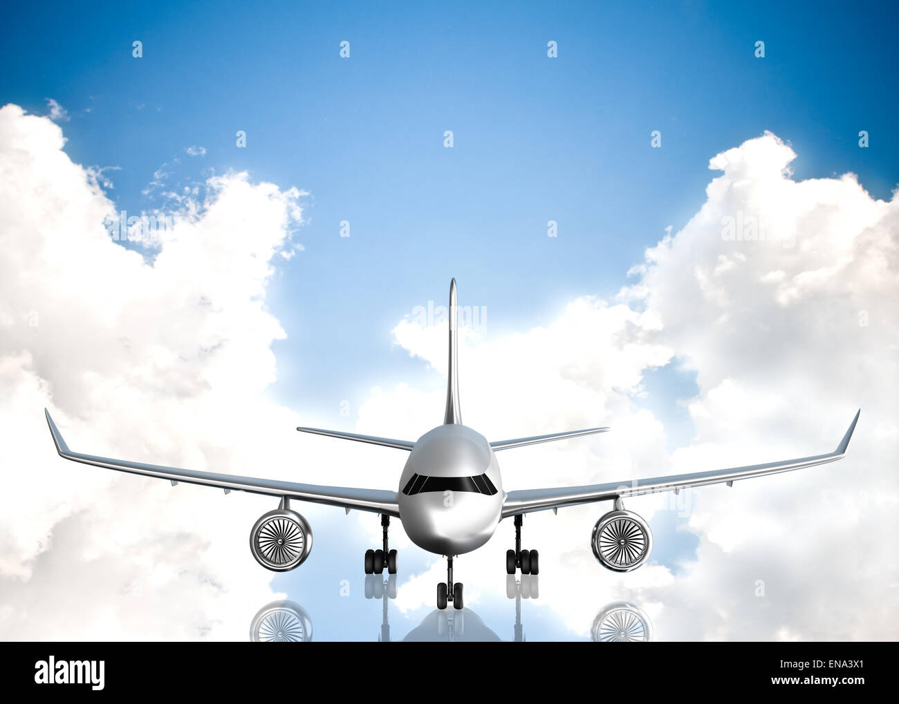 Airplane and sky on background Stock Photo - Alamy