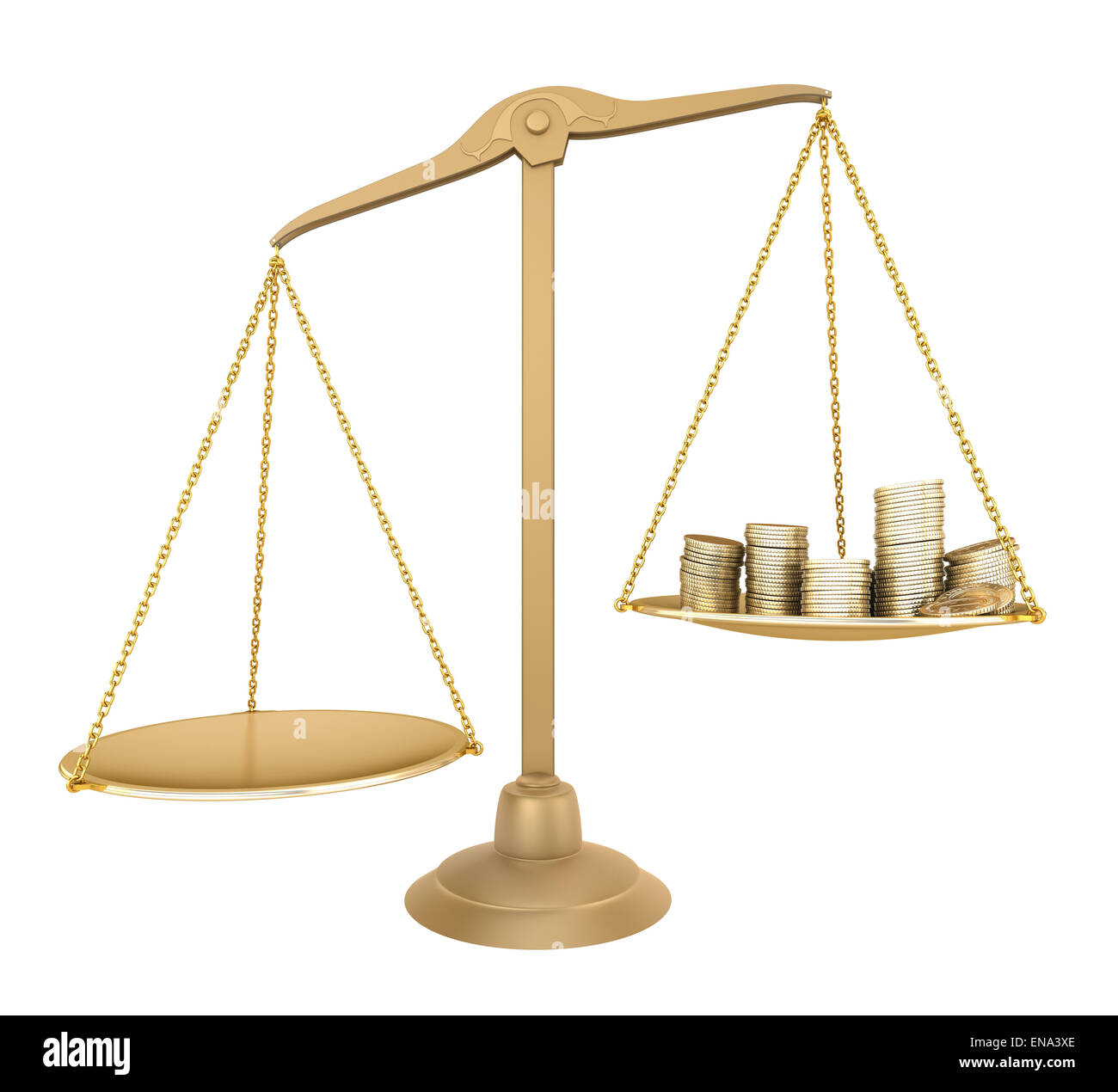 Gold balance. Something more than money. Isolated 3D concept Stock ...