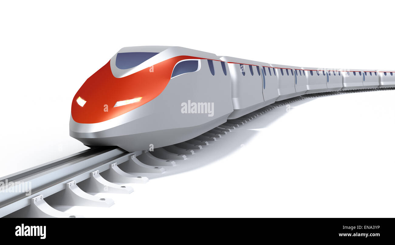 High speed train concept. Isolated on white Stock Photo - Alamy