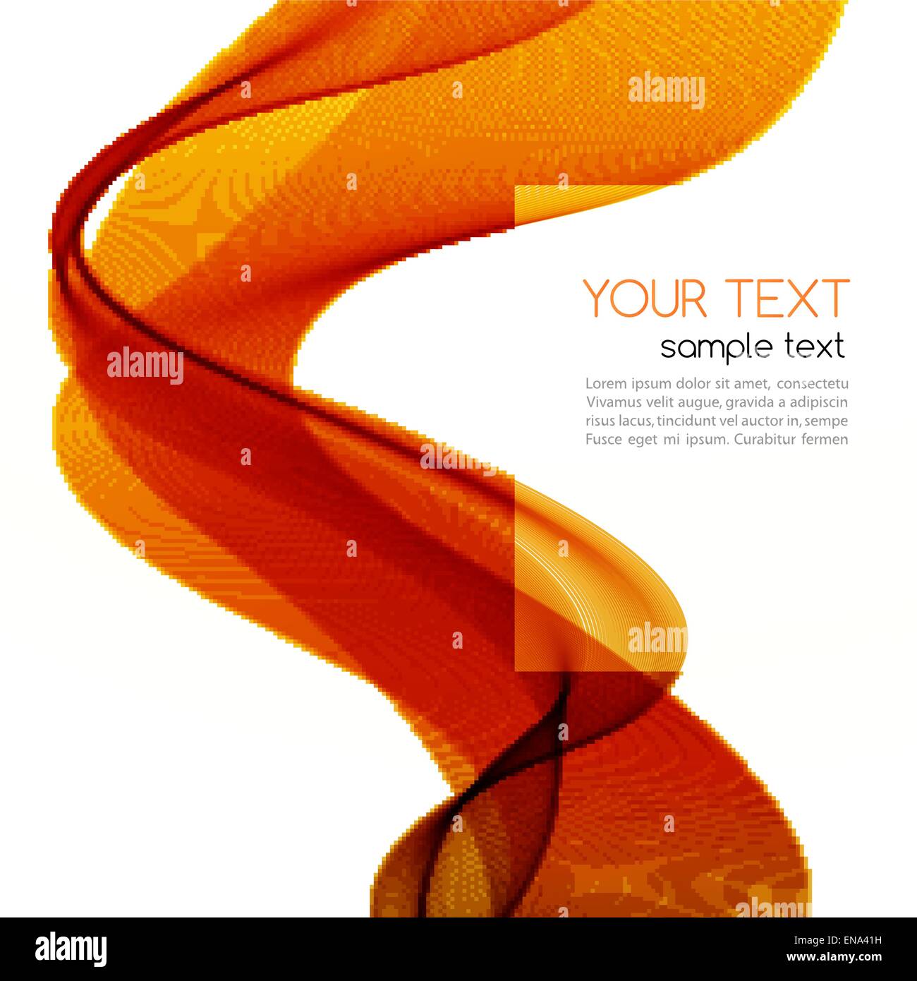 Vector illustration Abstract colorful background with orange smoke wave ...