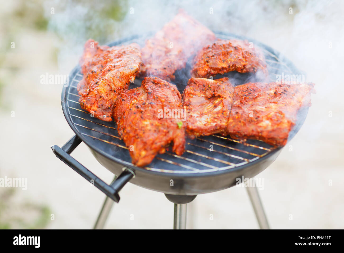Closeup grilling meat hi-res stock photography and images - Alamy