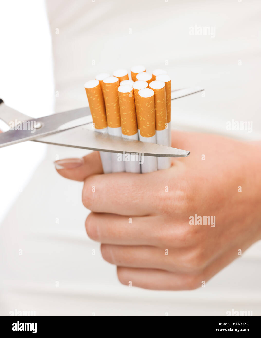 Quit smoking scissors cut cigarette hi-res stock photography and images ...