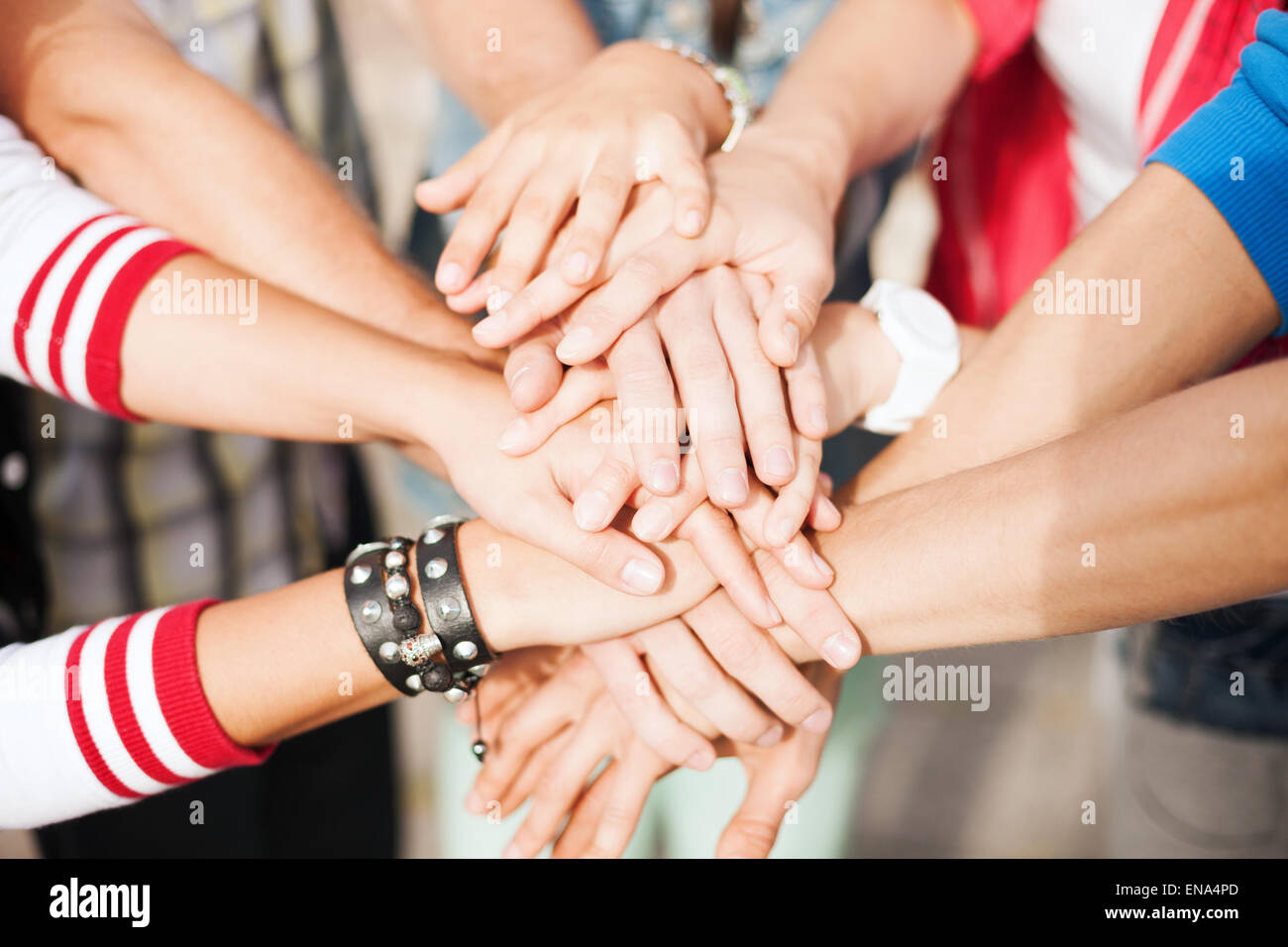Teens greeting each other hi-res stock photography and images - Alamy