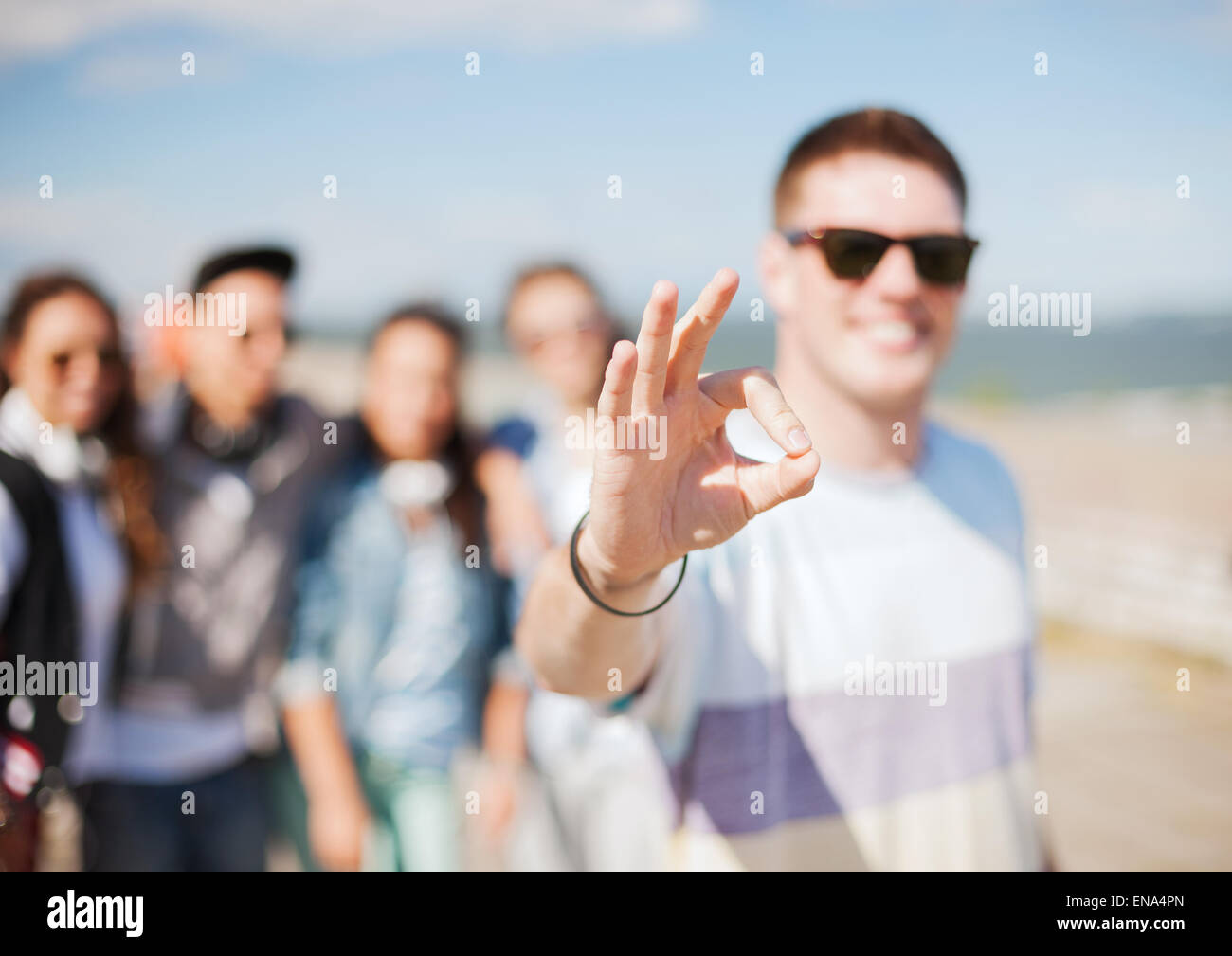 close up of male hand showing ok sing with fingers Stock Photo - Alamy