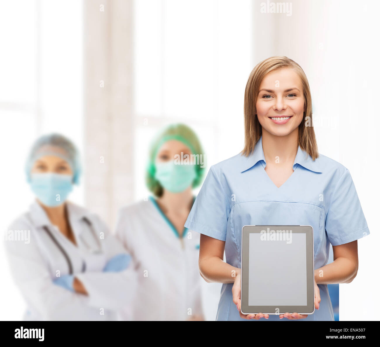 Nurse doctor consulting tablet hi-res stock photography and images - Alamy