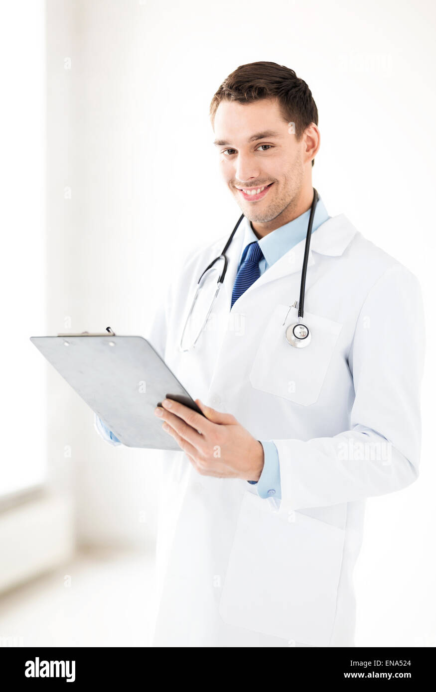 male doctor writing prescription Stock Photo - Alamy