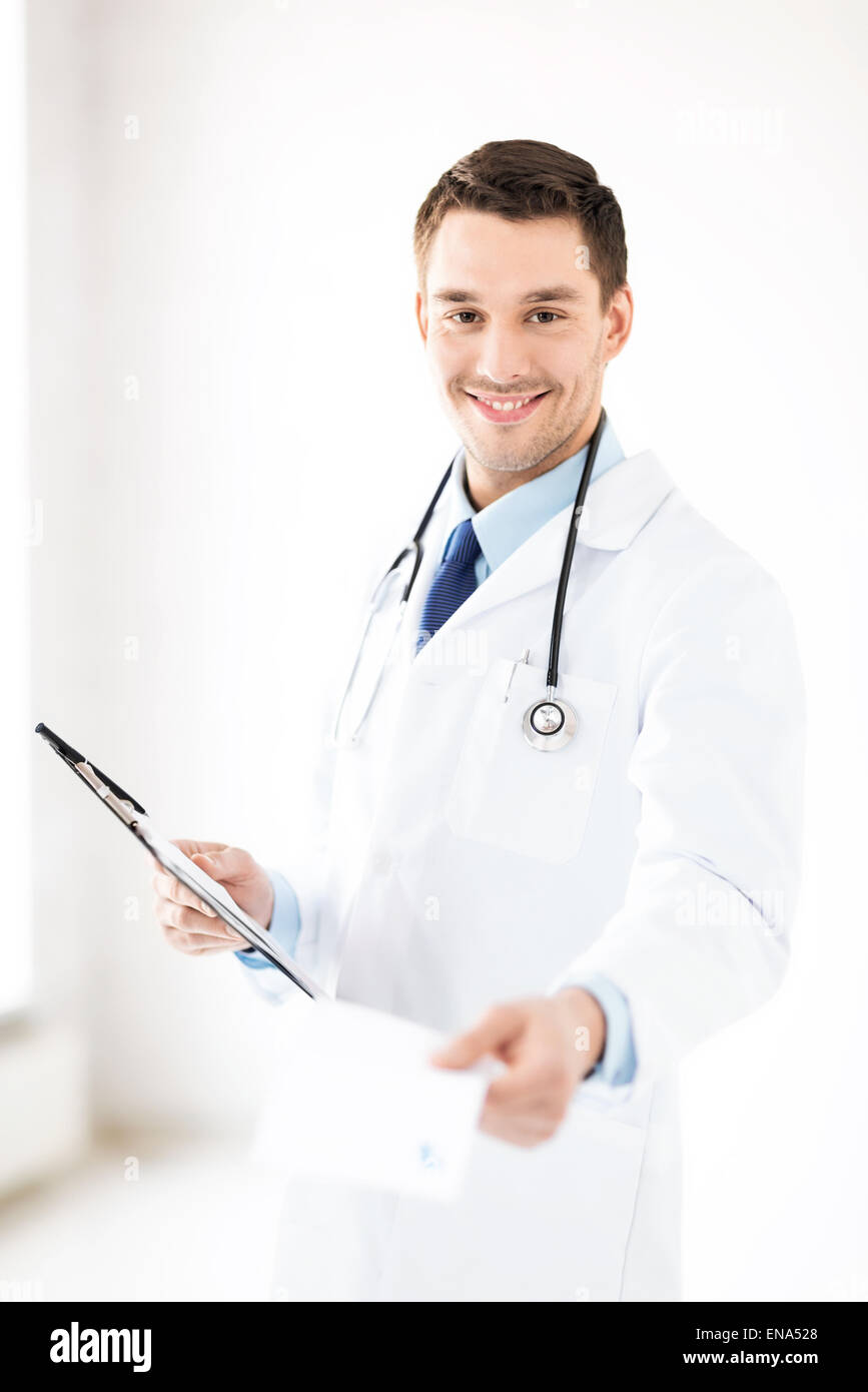 male doctor writing prescription Stock Photo - Alamy
