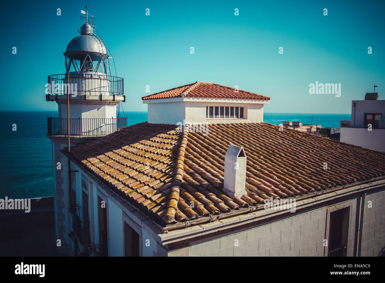 Light house, Tourism, spanish landscape with deep blue sea ...