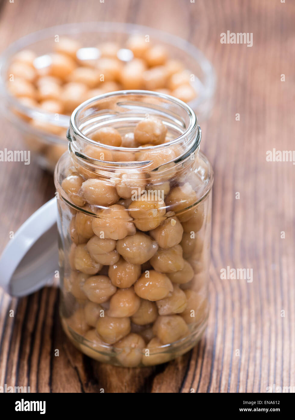 Portion of preserved Chick Peas (close-up shot Stock Photo - Alamy