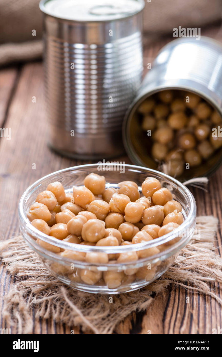 Portion of preserved Chick Peas (close-up shot Stock Photo - Alamy