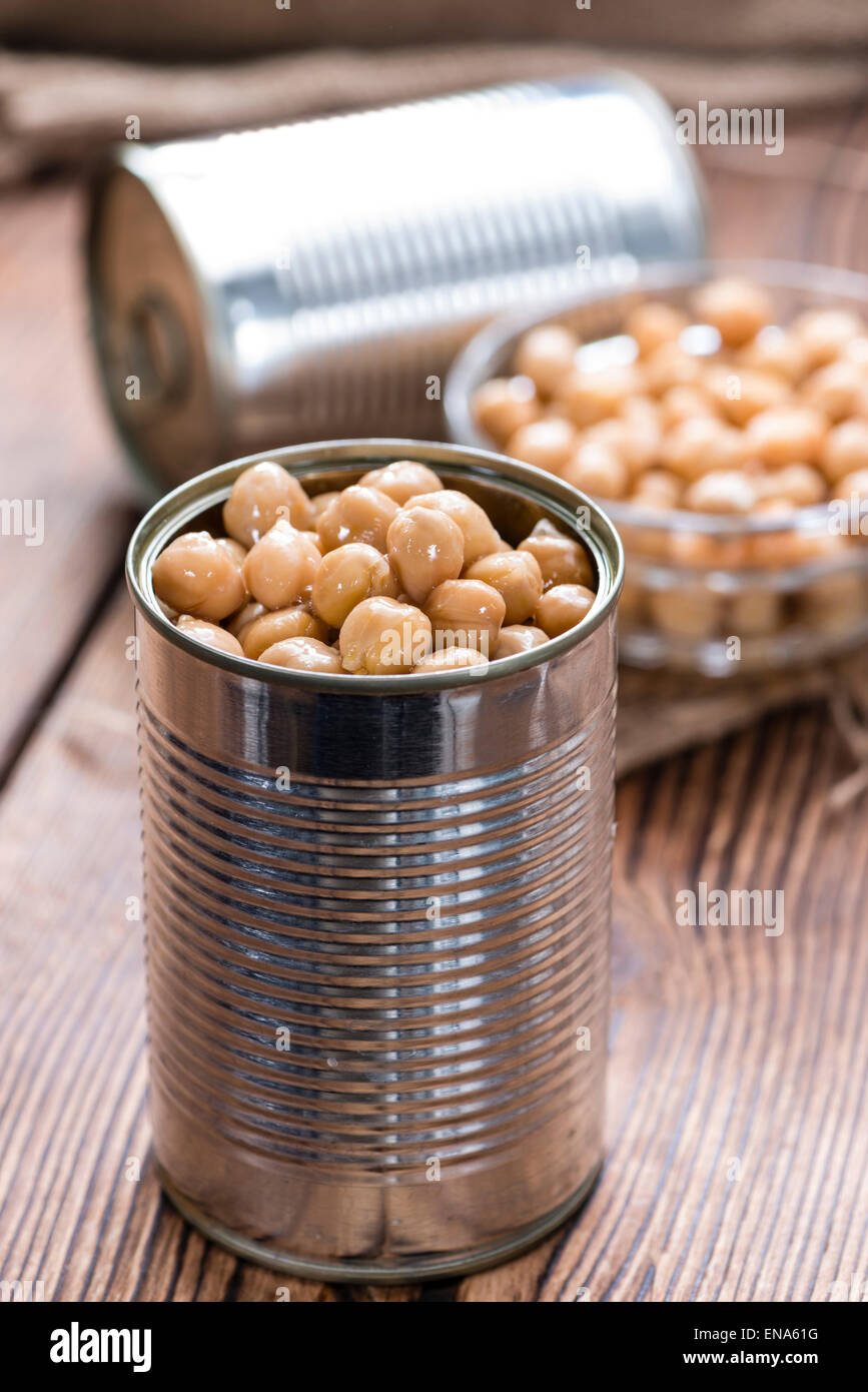 Portion of preserved Chick Peas (close-up shot Stock Photo - Alamy