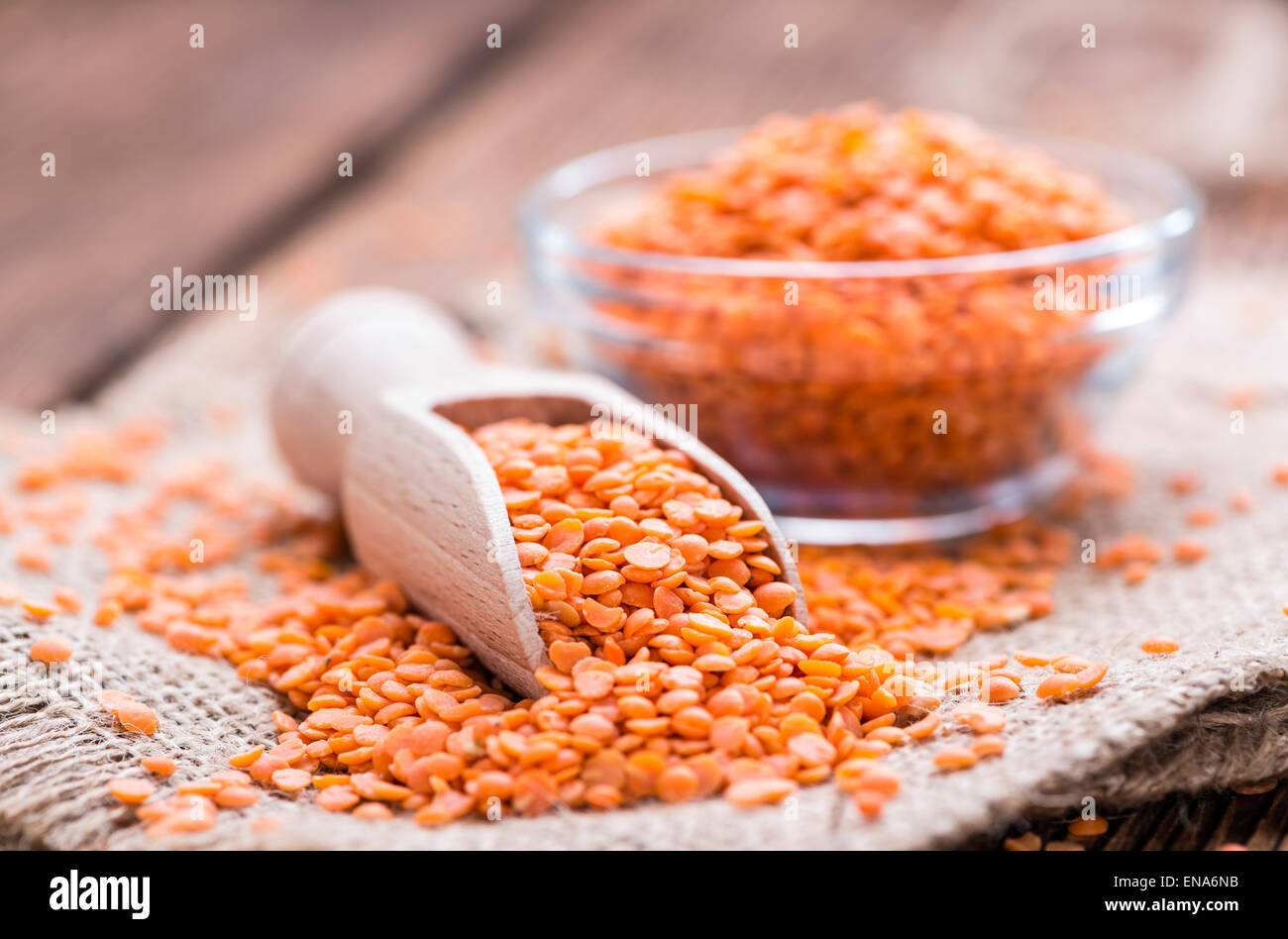 Portion of Red Lentils (detailed close-up shot Stock Photo - Alamy