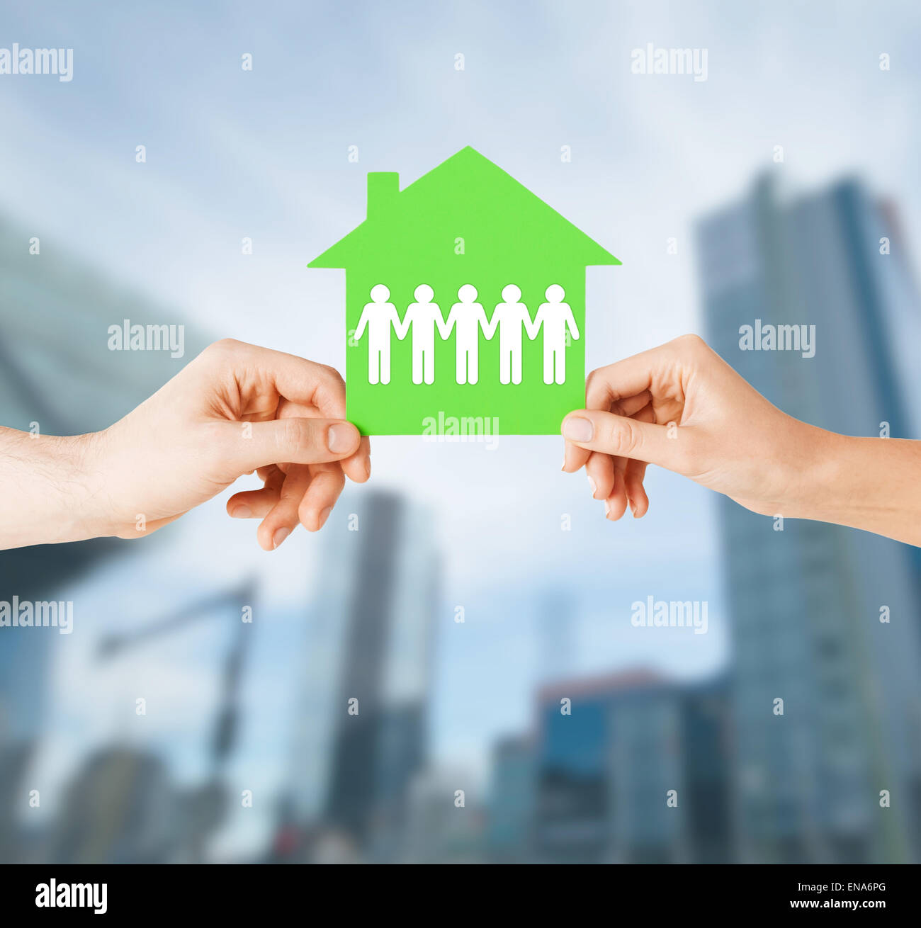 man and woman hands with paper house Stock Photo - Alamy