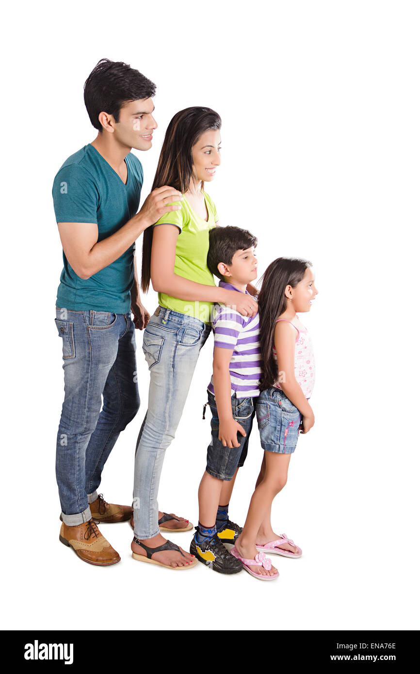 Family four standing on Cut Out Stock Images & Pictures - Alamy