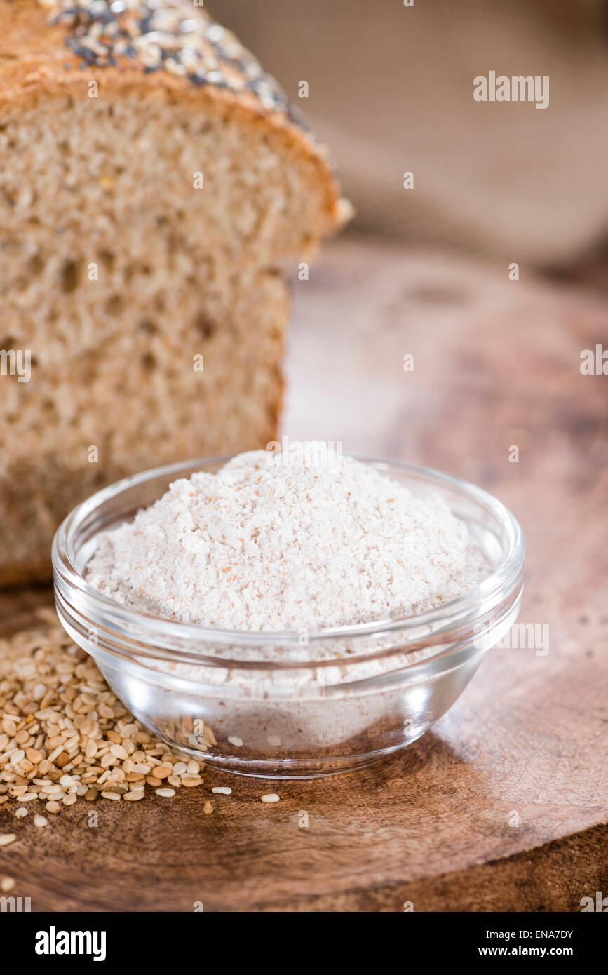 Loaf of bread (fresh baked) on rustic wooden background Stock Photo - Alamy