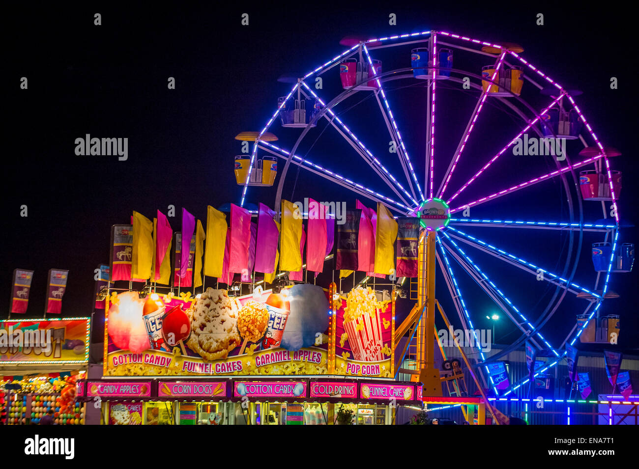 Amusement park at the Clark County Fair and Rodeo held in Logandale ...