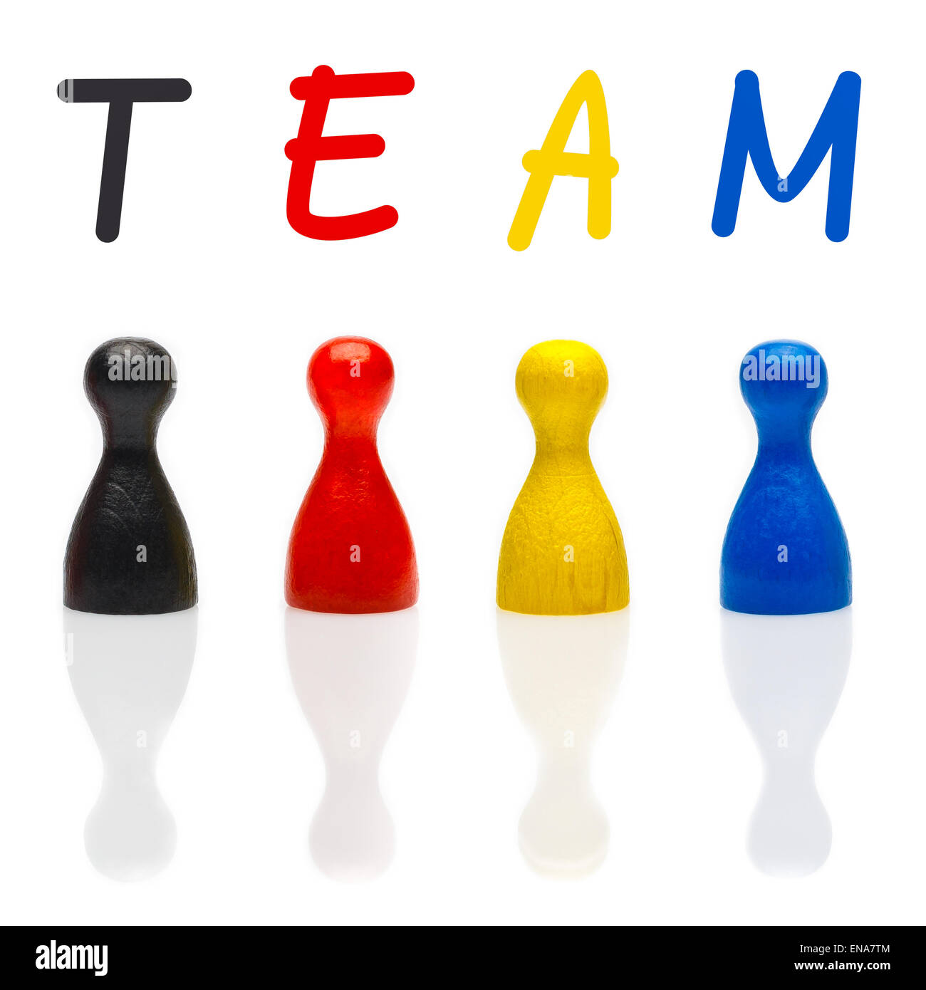 Concept for team, teamwork, leadership, management with text colorful ...