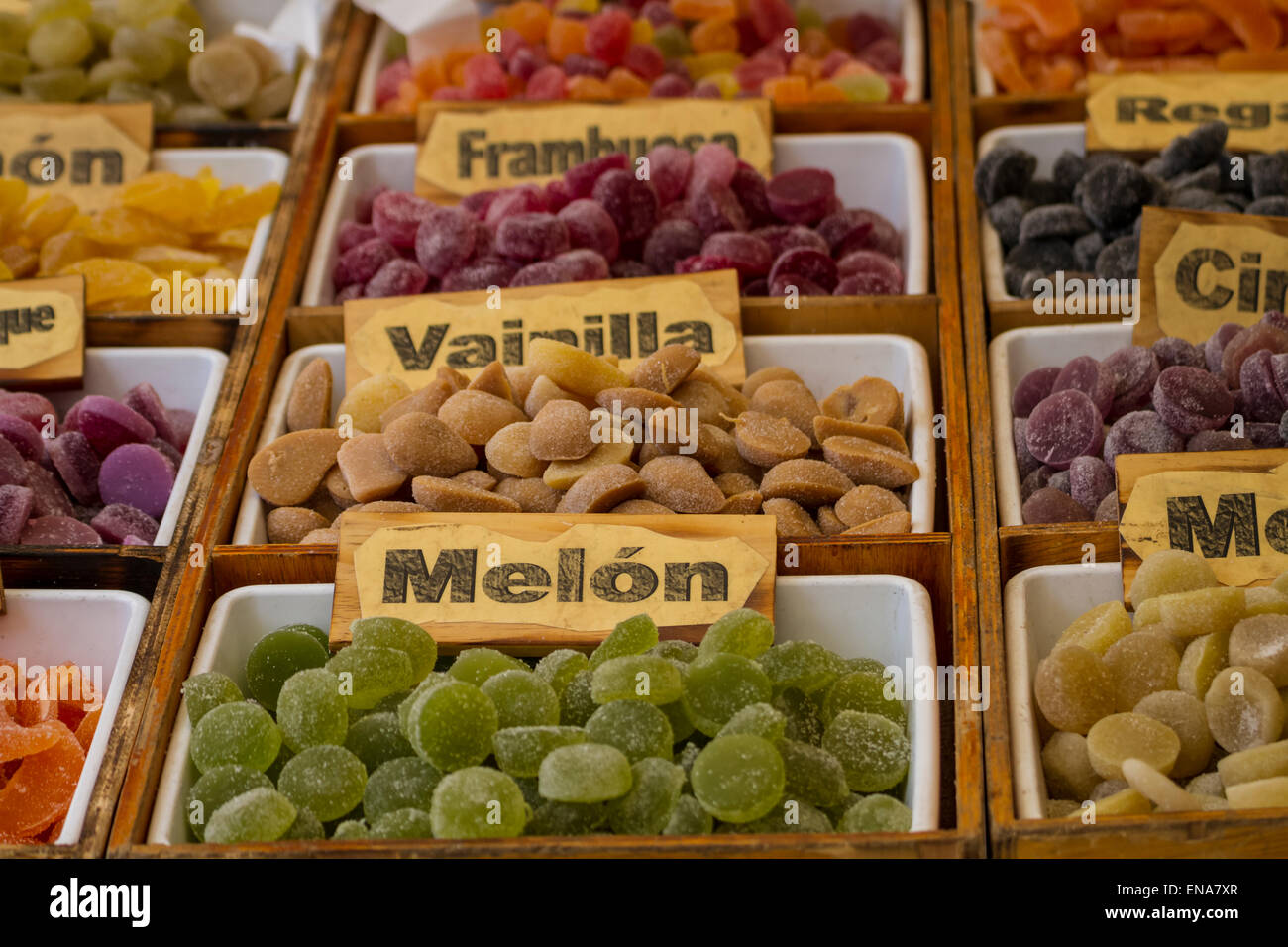 candies made by craftsmen in a medieval fair Stock Photo - Alamy