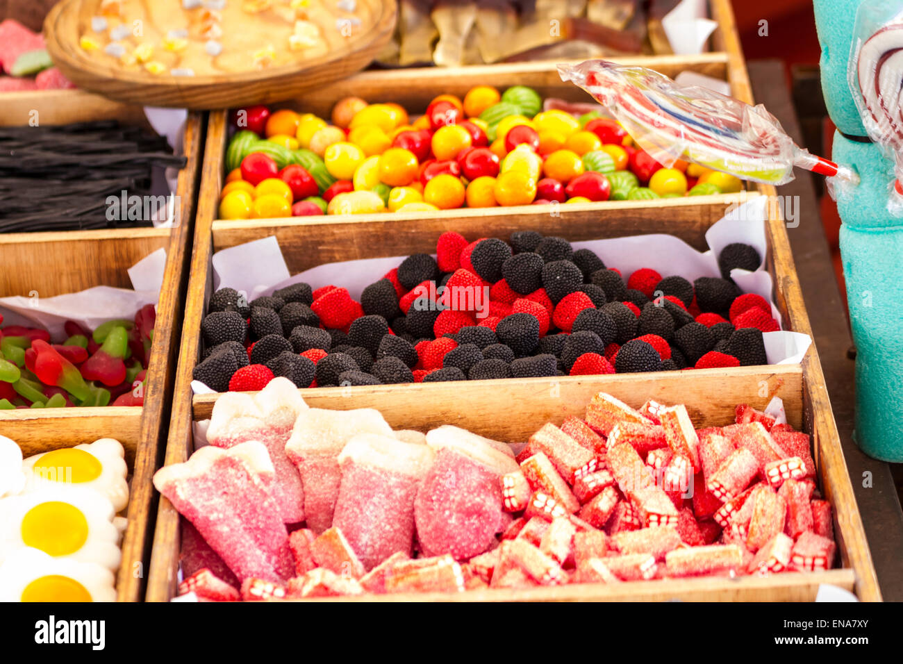 candies made by craftsmen in a medieval fair Stock Photo - Alamy