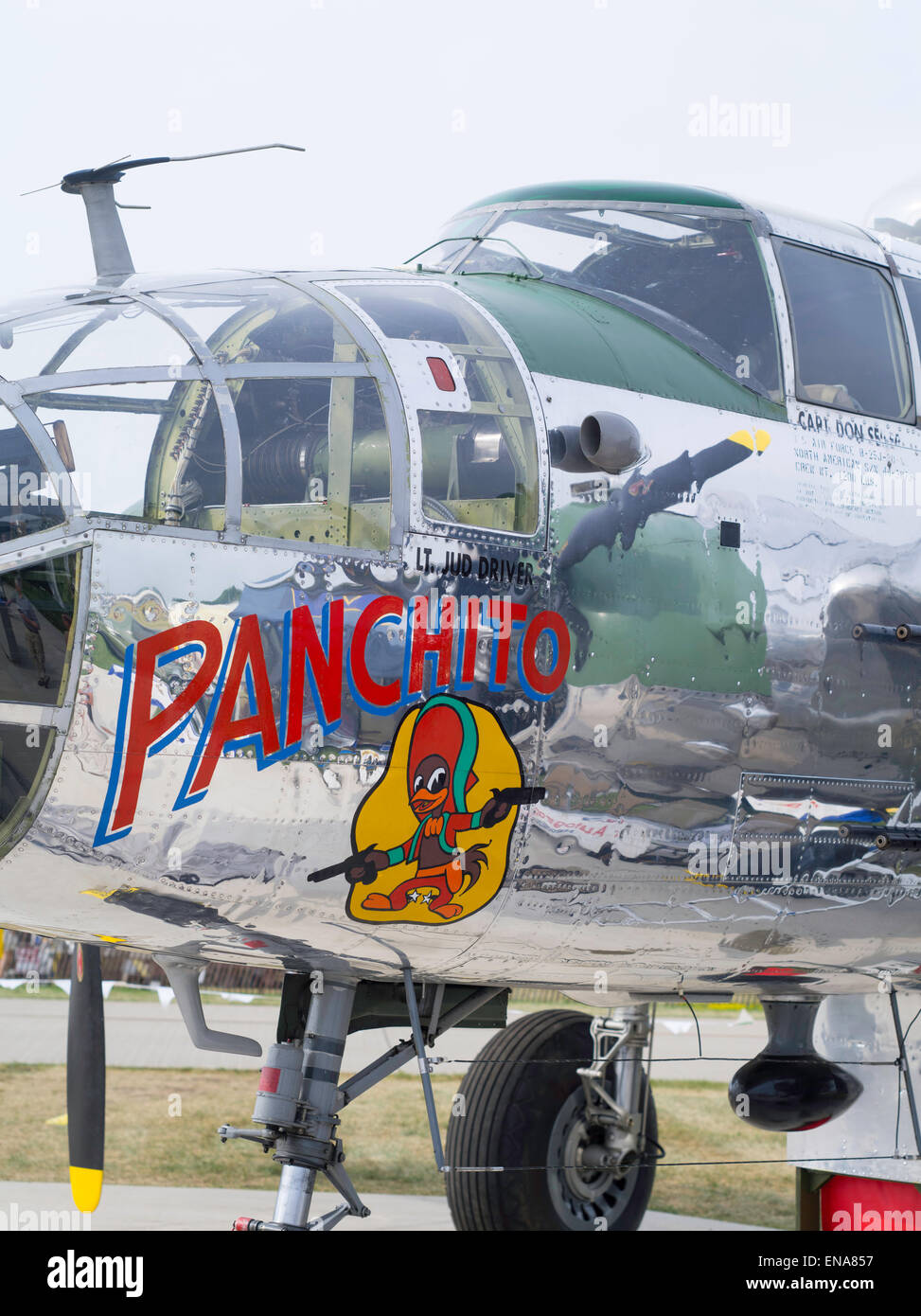 Front end detail of a B-25 Bomber, "Panchito," EAA Airventures, Oshkosh ...