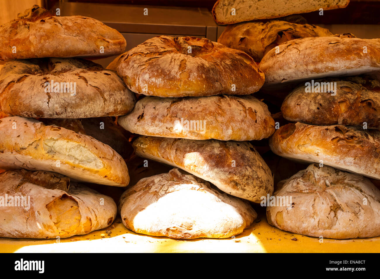 artisan bread in a medieval fair, spain Stock Photo - Alamy