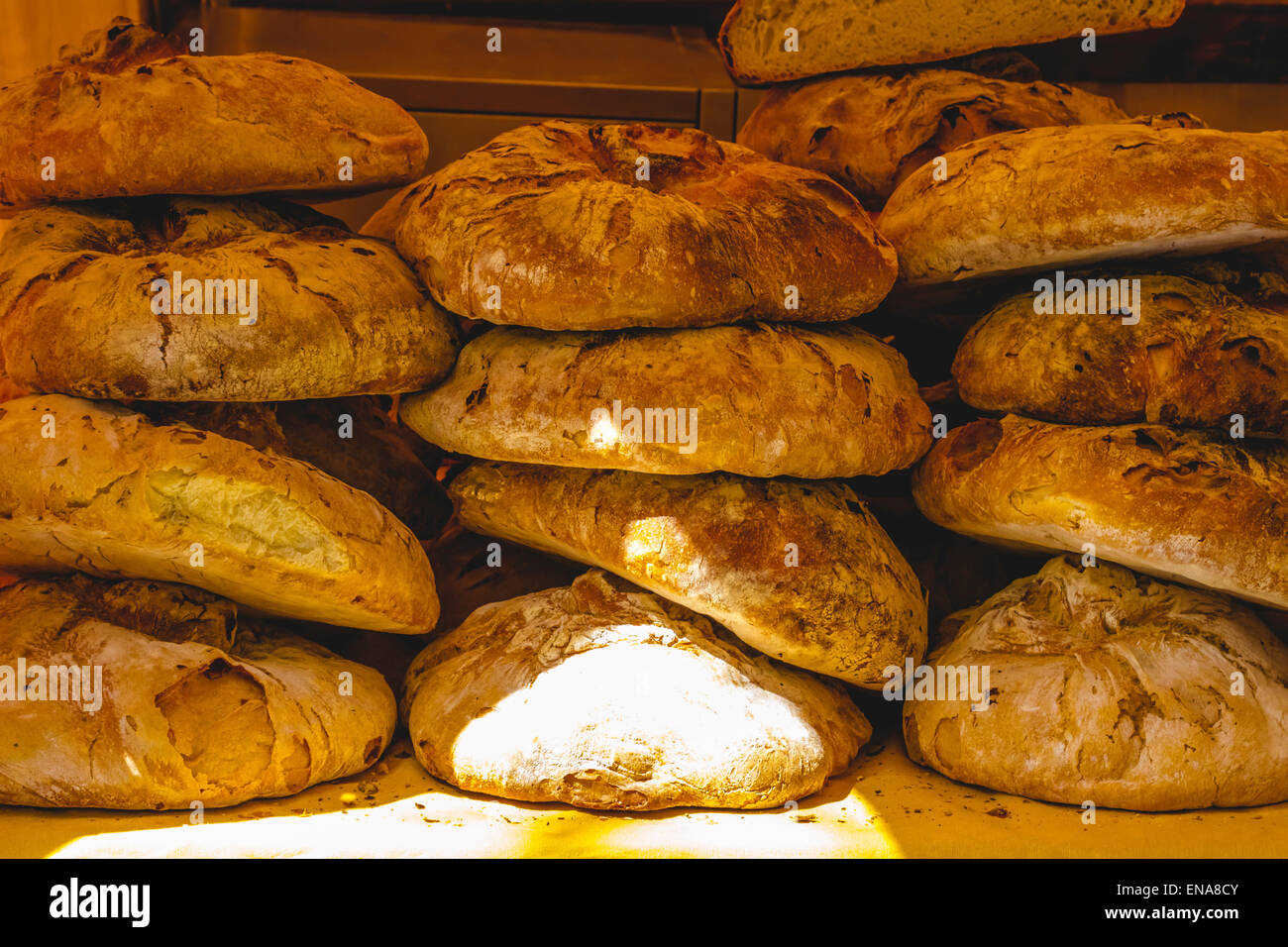 artisan bread in a medieval fair, spain Stock Photo - Alamy