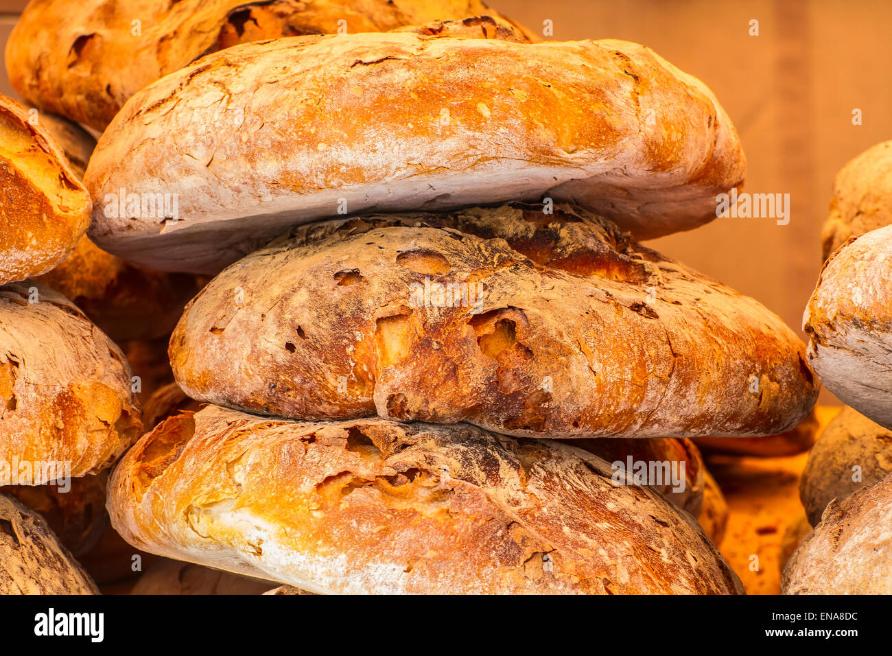artisan bread in a medieval fair, spain Stock Photo - Alamy