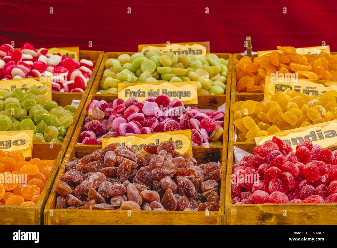 artisan candies in a medieval fair, spain Stock Photo - Alamy