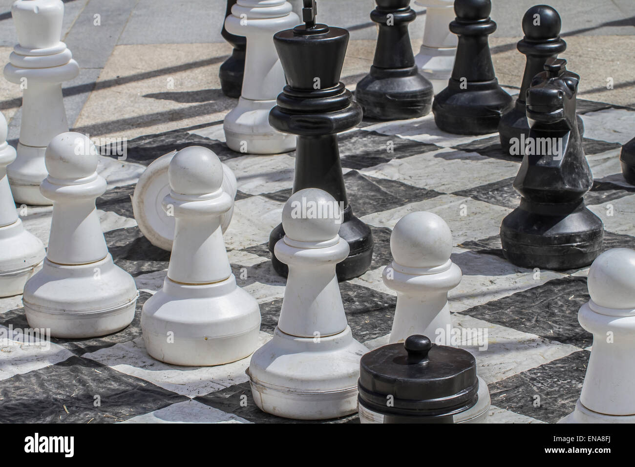 Giant chess games in the street with large pieces Stock Photo - Alamy