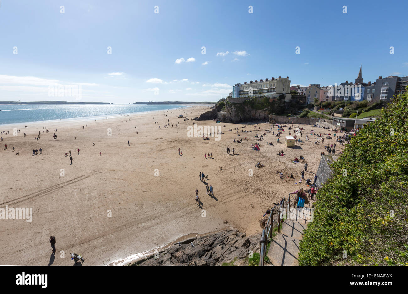 Castle Beach and South beach, Tenby, Pembrokeshire, Wales, United ...