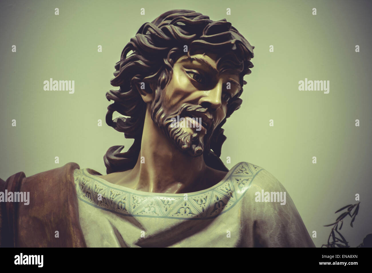 image of Jesus Christ with white mantle, worship and religion Stock ...