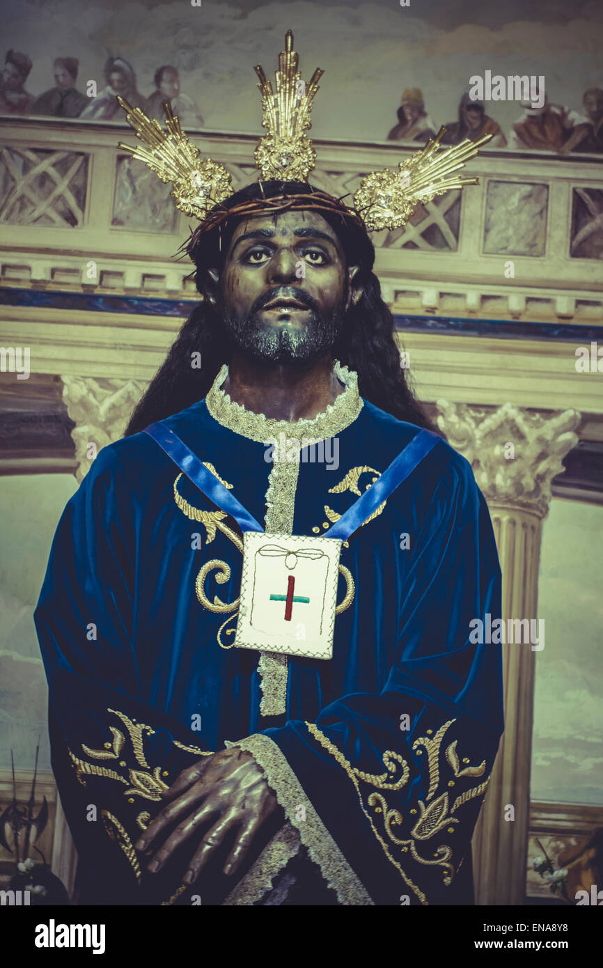 image of Jesus Christ with purple mantle, worship and religion Stock ...