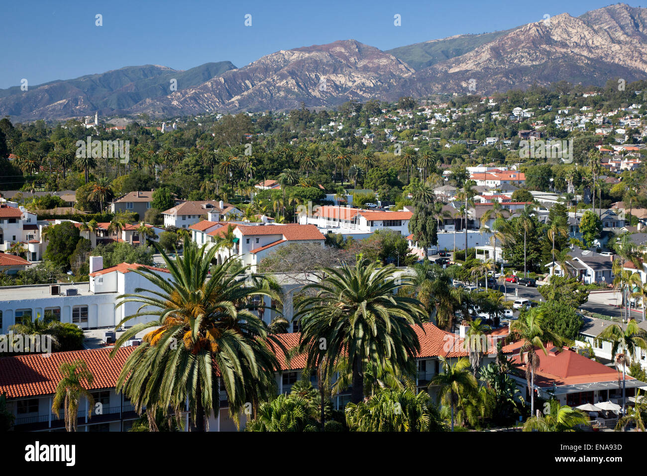 View of Santa Barbara from the top of City Hall,California Stock Photo ...