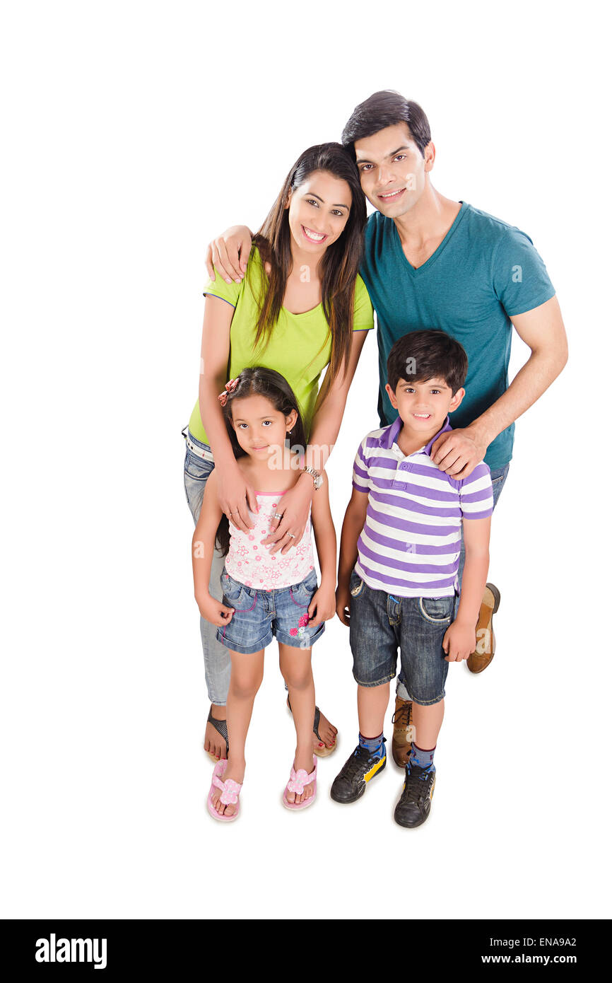 Family four standing on Cut Out Stock Images & Pictures - Alamy